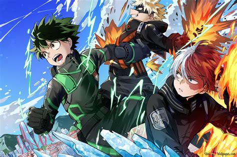 My Hero Academia Izuku Midoriya Katsuki Bakugou And Shoto Todoroki