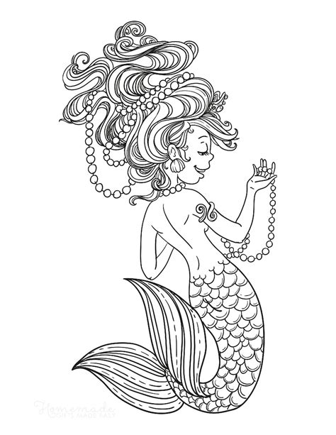 Mermaid Coloring Pages For Adults