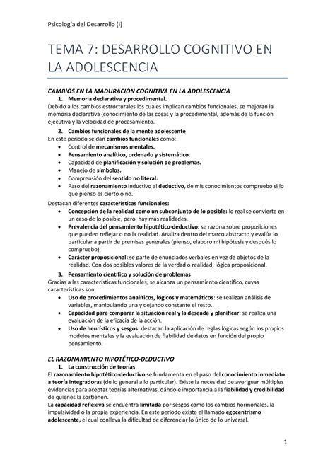 TEMA 7 completo Apuntes psicología del desarrollo I Psicología del