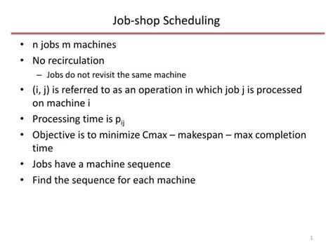ppt job shop scheduling powerpoint presentation free download id 1578316