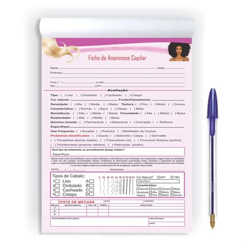 Ficha De Anamnese Capilar Arquivo Digital Elo Anamnese Capilar