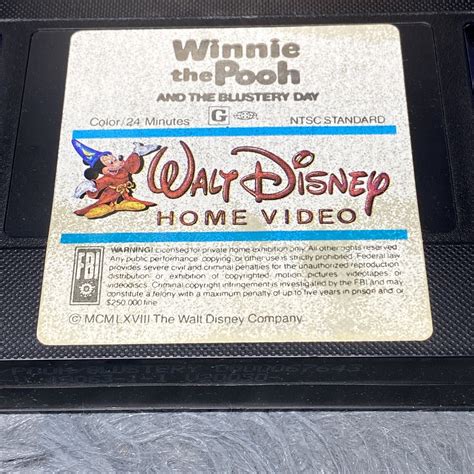 Winnie The Pooh And The Blustery Day Vhs Walt Disney Home Video