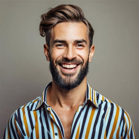 Premium AI Image Portrait Of Handsome Smiling Man Wearing A Shirt