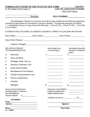 Fillable Online Nycourts SURROGATE S COURT OF THE STATE OF NEW YORK