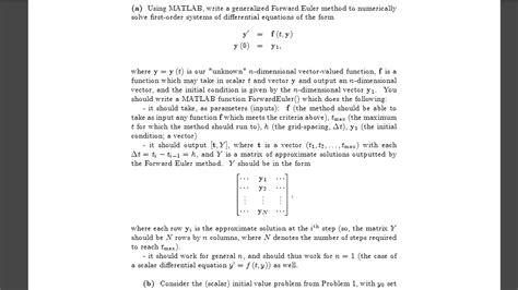solved a using matlab write a generalized forward euler