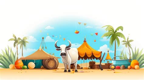 Premium AI Image Illustration Of Happy Pongal Holiday Harvest