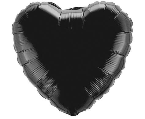 Balon Foliowy Czarne Serce Z Helem 45 Cm