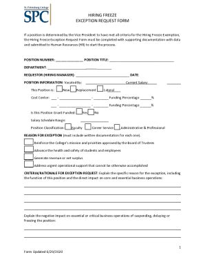 Fillable Online Exception Request Form Fax Email Print Pdffiller