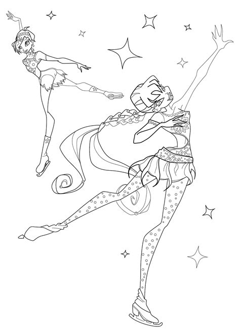 Coloriage Tecna Et Stella Ice