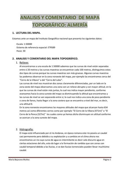 PDF Analisis y Comentario de Mapa Topográfico DOKUMEN TIPS
