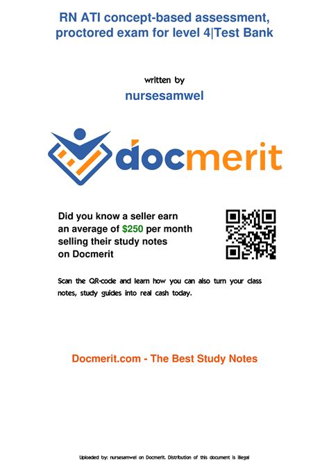 Rn Ati Concept Based Assessment Proctored Exam For Level 4 Test Bank