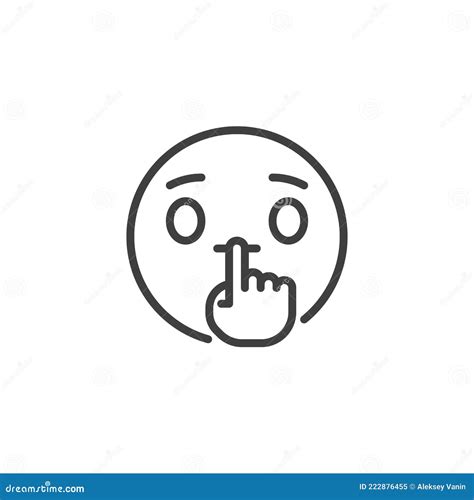 Hush Emoticon Cartoon Vector Cartoondealer