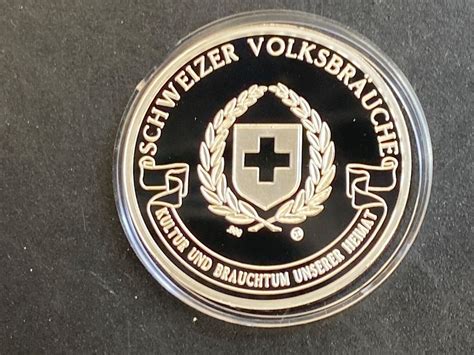 Medaille Silber 999 20g Schweizer Volksbräuche Hornussen Kaufen auf