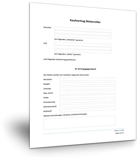Kaufvertrag Roller Kaufvertrag Muster