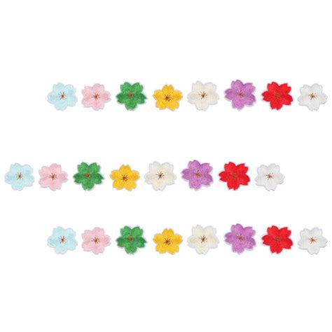 24 pièces tissu patchs floraux auto adhésifs autocollant floral colle à