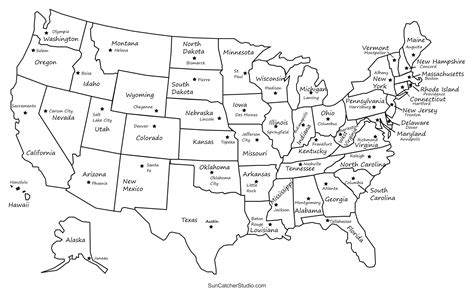 Printable USA Map With States And Capitals