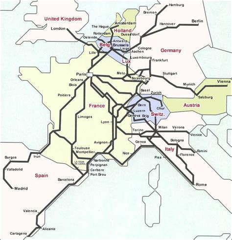 Map Of France With Cities And Trains Google Search Train Map