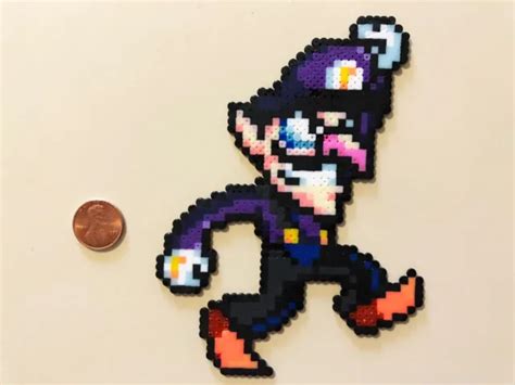 WALUIGI SUPER MARIO Bro Mini Perle Sprite Perler Hama Artkal Pixel Art