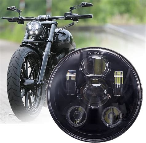Jmtbno Faro Led Moto Rotondo Pollici W K Faro Per Cafe Racer
