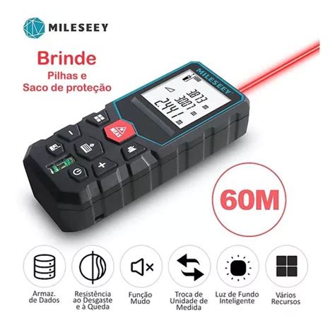 Trena Digital Laser Mileseey X5 60m Profissional Pilha Frete grátis