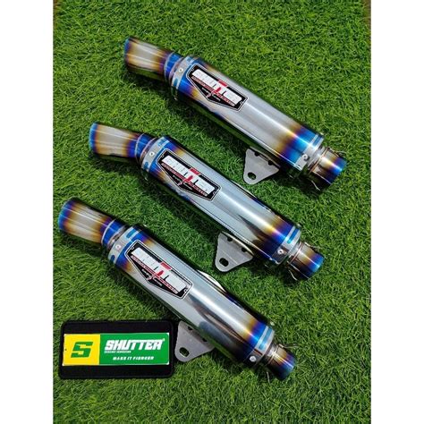 Jual Slincer Knalpot Original Shutter Samlong Semi Kobra Tipe Half Blue