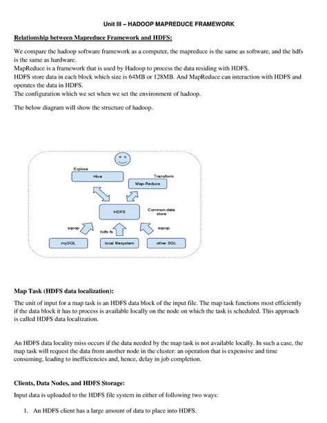 hadoop mapreduce framework notes unit iii hadoop mapreduce framework relationship between