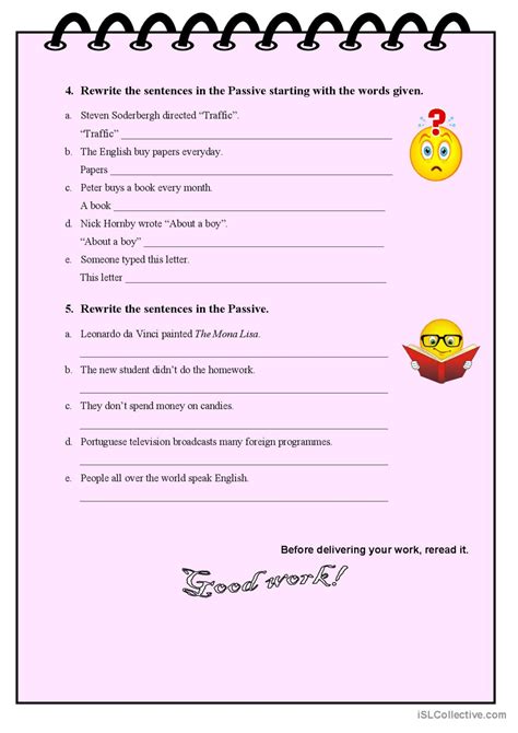 Passive Voice Graded Worksheet English ESL Worksheets Pdf Doc