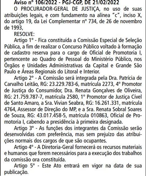 Concurso MP SP AUTORIZADO e COMISSÃO FORMADA