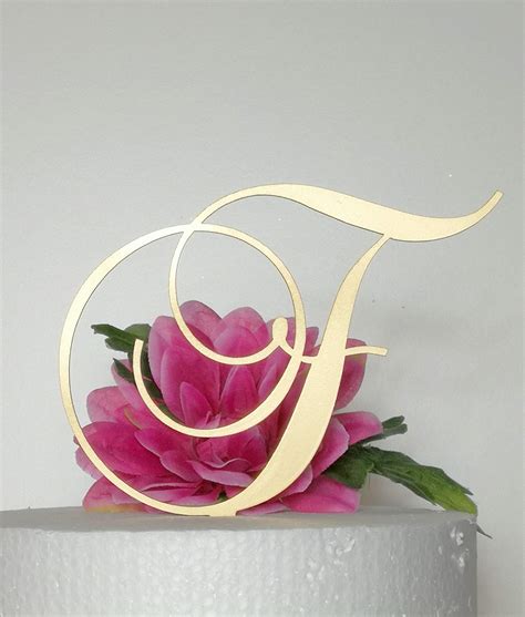 Buy Monogram Acrylic Letter Cake Toppers In Brushed Gold Or Brushed