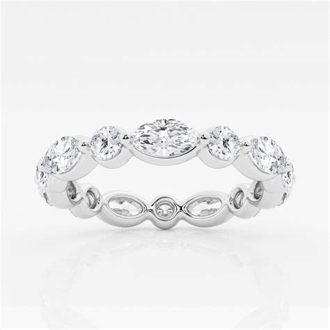 2 Ctw Marquise And Round Lab Grown Diamond Floating Eternity Band 3mm