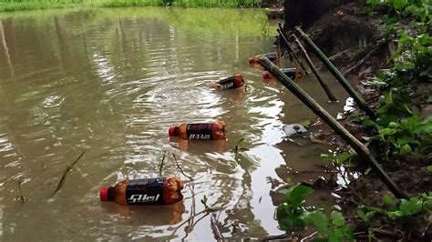 Traditional Catch Fish With Hook And Plastic Bottle Fish Trap Fish