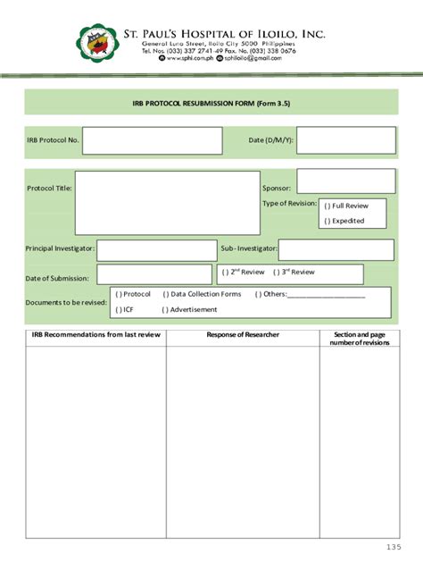 Fillable Online IRB PROTOCOL RESUBMISSION FORM Form 3 Fax Email Print