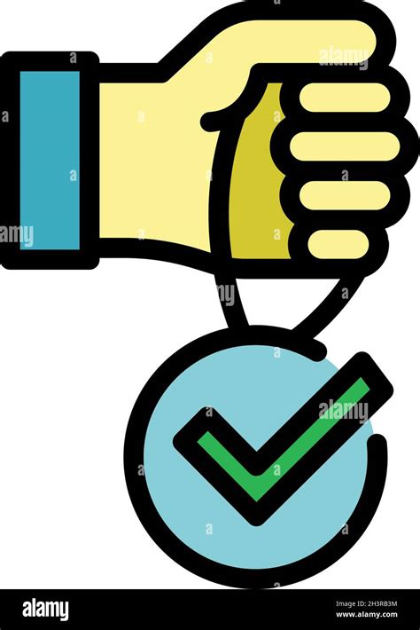 Check Mark Icon Outline Check Mark Vector Icon Color Flat Isolated