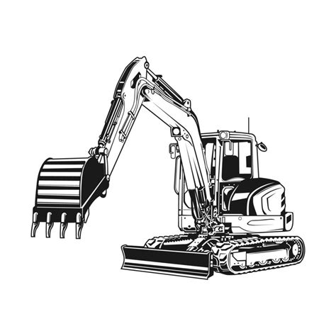 Kubota Kx Mini Excavator Outline Vector Vector Art At Vecteezy