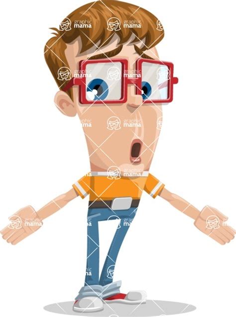 Cute Nerd With Glasses Cartoon Vector Character Design Lost Graphicmama