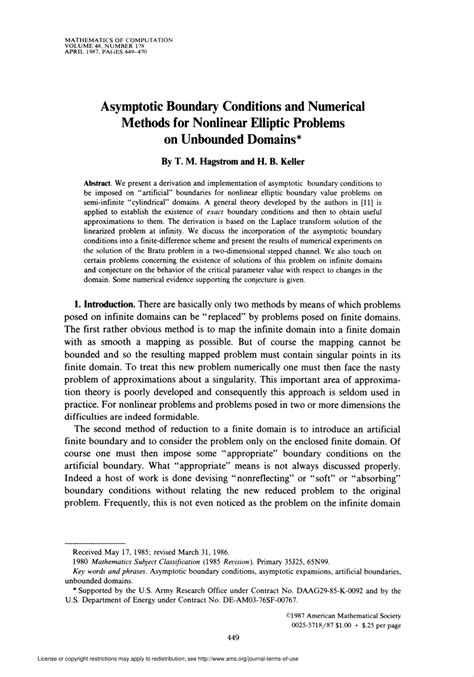 pdf asymptotic boundary conditions and numerical methods for nonlinear elliptic problems on