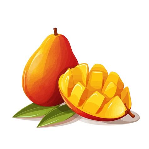 Mango Vector Isolado Do Fruto Da Manga Vetor Premium