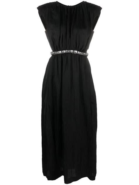 Sandro Lisa Crystal Embellished Midi Dress Farfetch