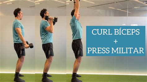 Curl de bíceps Press militar de pie con mancuernas 2DB Levitasalud