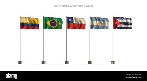 Bandera de América del Sur Vector ilustrativo de la serie 3D de