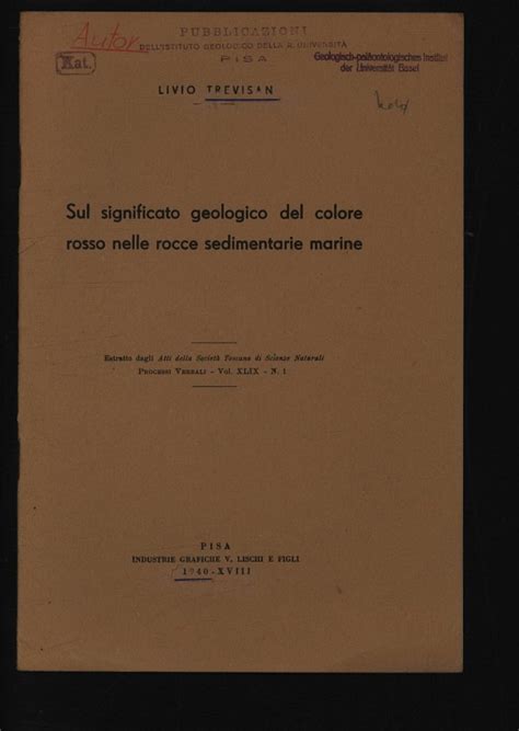Sul Significato Geologico Del Colore Rosso Nelle Rocce Sedimentarie