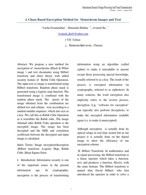 a chaos based encryption method for monochrom images and text pdf chaos theory dynamical