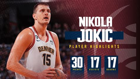 Nikola Jokić First Player in NBA History to Record 25 pts 15 reb