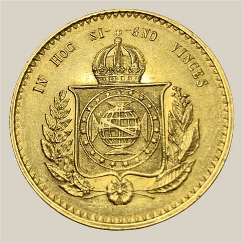 Moeda de Ouro de 20 000 Réis Brasil Império 1851 Imperador Pedro II
