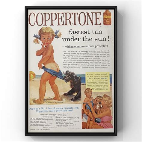 Vintage 1960s Coppertone Ad Poster Print Retro 60s Home Decor Etsy