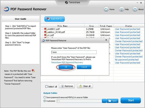 how to use pdf password remover