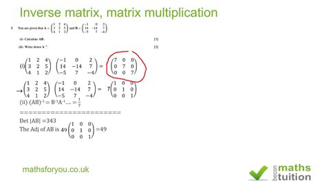 inverse matrix matrix multiplication youtube