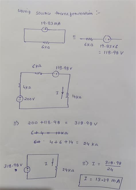 Solved Transform Using Source Transformation 17 MA 6 KQ 17 V 4 KQ 50