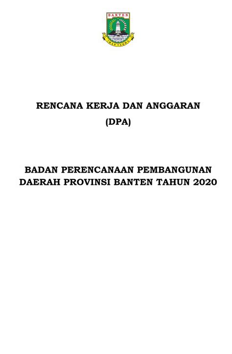 PDF RENCANA KERJA DAN ANGGARAN DPA BADAN DOKUMEN TIPS