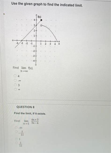solved use the given graph to find the indicated limit 3 2